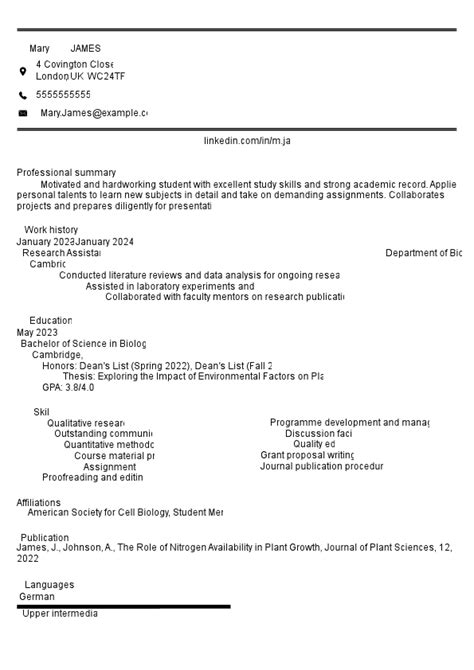 Harvard Cv Template Examples And Useful Tips Myperfectcv