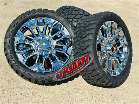 4 24 Chrome Replica Wheels Rims Tire 8x180 Chevy Gmc 2500 W33125024