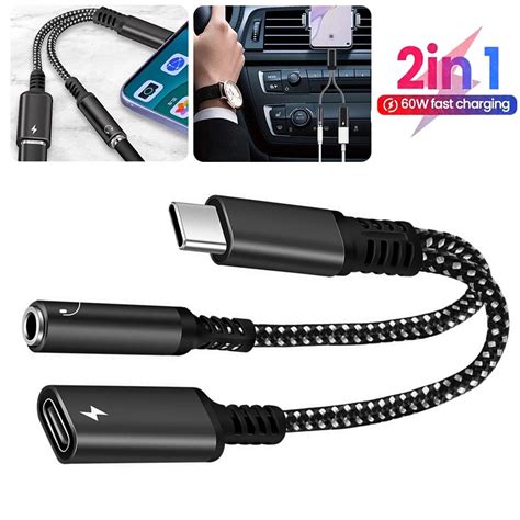 屯京 Type C耳機轉接線轉dc 3 5mm 一分二音訊轉換線 可充電通話 [平行進口] Hktvmall 香港最大網購平台