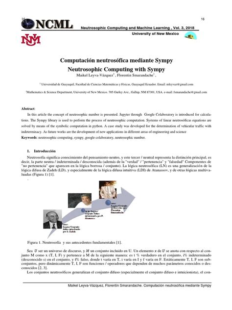 Computación Neutrosófica Mediante Sympy Neutrosophic Computing With