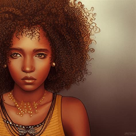 Hyper Detailed Portrait Of A Brown Skin Girl · Creative Fabrica