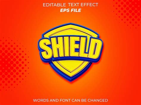Premium Vector Shield Text Effect Font Editable Typography 3d Text