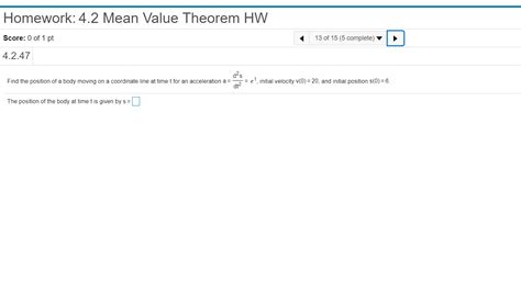 Solved Homework 4 2 Mean Value Theorem HW 13 Of 15 5 Chegg Com