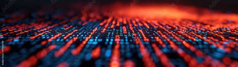 Abstract Futuristic Technology Background With Red And Blue Glowing