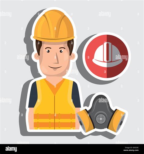 Worker Helmet Mask Gas Stock Vector Image And Art Alamy