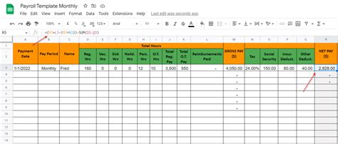 Free Payroll Template For Google Sheets