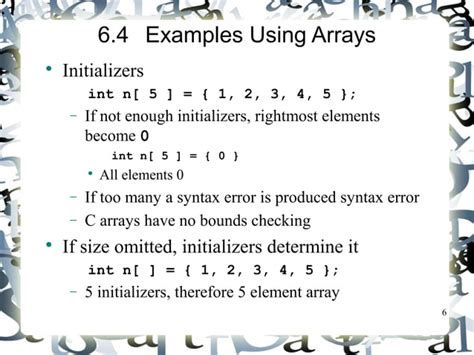 Chapter 6 Arrays Part 1 Ppt