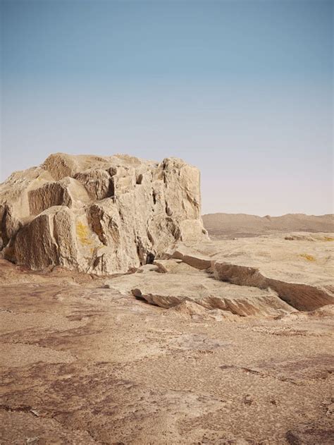 岩石戈壁丘陵悬崖黄色沙漠背景c4d场景 花瓣网