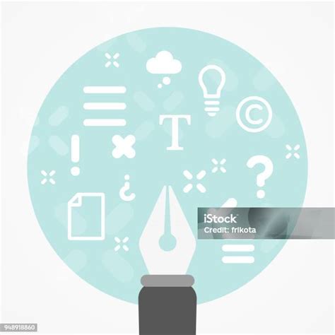 카피 라이팅 개념입니다 벡터 일러스트 레이 션 평면 디자인 쓰기에 대한 스톡 벡터 아트 및 기타 이미지 쓰기 연구 종이 Istock