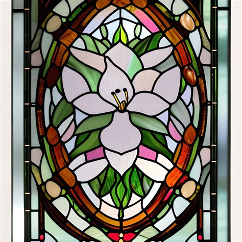 Magnolia Stained Glass Graphic · Creative Fabrica