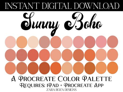20 Procreate Color Palette Bundle Pack Vol 7 Set Goth Retro Vintage Boho Yellow Orange Red Pink