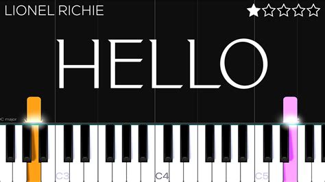 Lionel Richie Hello Easy Piano Tutorial Youtube