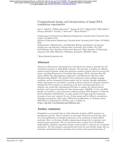 Pdf Computational Design And Interpretation Of Live Cell Single Rna