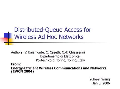 Ppt Distributed Queue Access For Wireless Ad Hoc Networks Powerpoint
