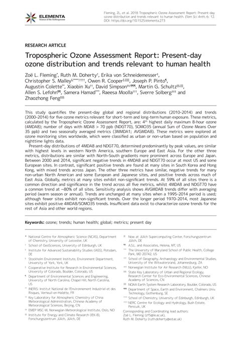 Pdf Tropospheric Ozone Assessment Report Present Day Ozone Distribution And Trends Relevant