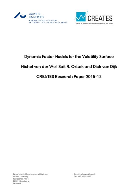 Pdf Dynamic Factor Models For The Volatility Surface