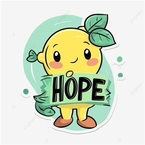 Limón De Dibujos Animados Sosteniendo El Mensaje Esperanza Vector Png
