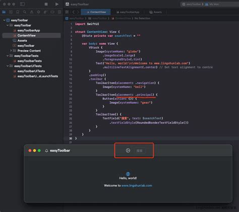 Macos 如何在swiftui应用的窗口标题栏中添加并图标和自定义布局 凌顺实验室