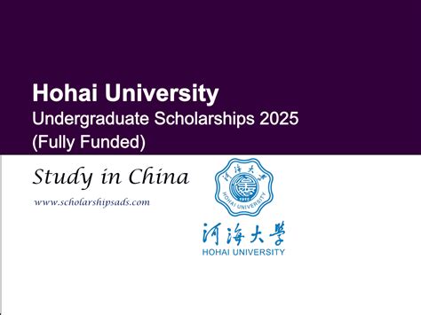 Hohai University China Undergraduate Scholarships 2025 Fully Funded