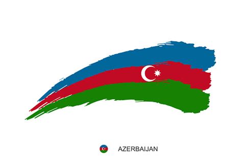 수채화 그림 아제르바이잔 국기입니다 그런 지 브러쉬 스트로크 아제르바이잔 독립 기념일 달과 별 기호벡터 추상화 일러스트 레이 션 개념에 대한 스톡 벡터 아트 및 기타 이미지