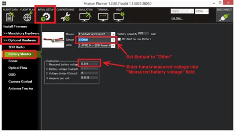 Power Monitormodule Configuration In Mission Planner — Copter Documentation