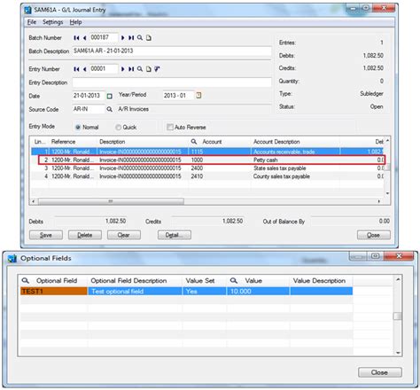 Propagating Optional Field Value From Posted Ar Invoice Into Gl Entry In Sage 300 Erp Sage 300