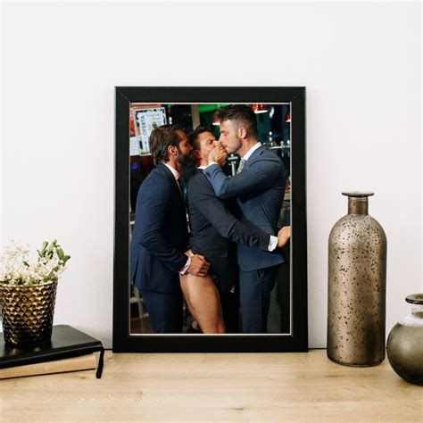 Premium Gay Intimacy Print Poster Business Negotiations Photograph Photo Desire Man Hunk Jock