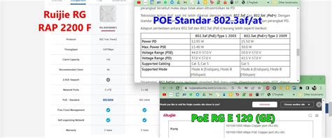 Contoh Adaptor Ruijie Access Point Rg Rap 2200 F And Standar Poe Yang Dipakai Poe Rg E 120 Ge