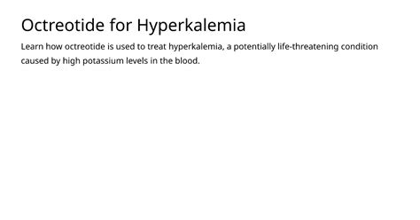 Octreotide For Hyperkalemia Meds Is