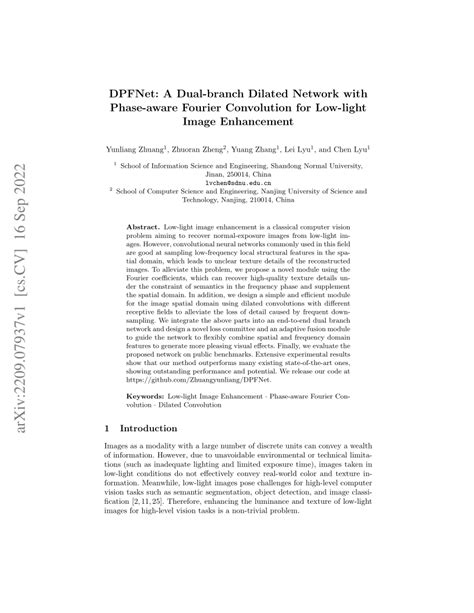 Pdf Dpfnet A Dual Branch Dilated Network With Phase Aware Fourier