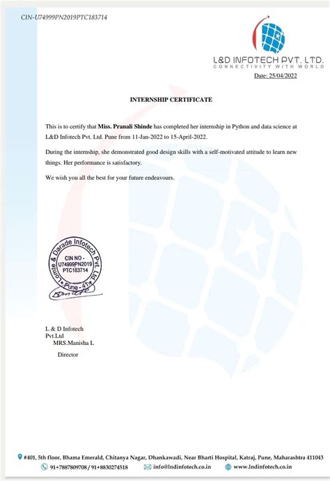 Pranali S On Linkedin Python Datascience Internship