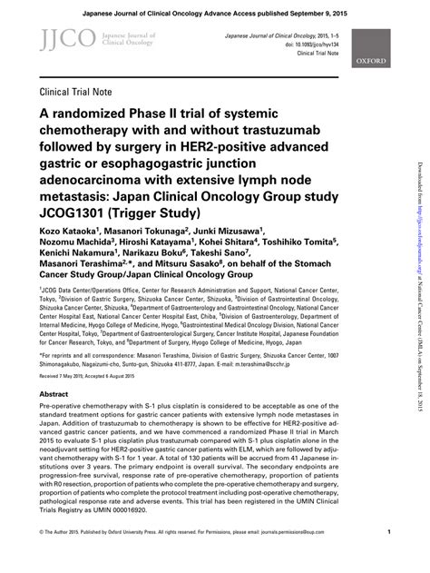Pdf A Randomized Phase Ii Trial Of Systemic Chemotherapy With And Without Trastuzumab Followed