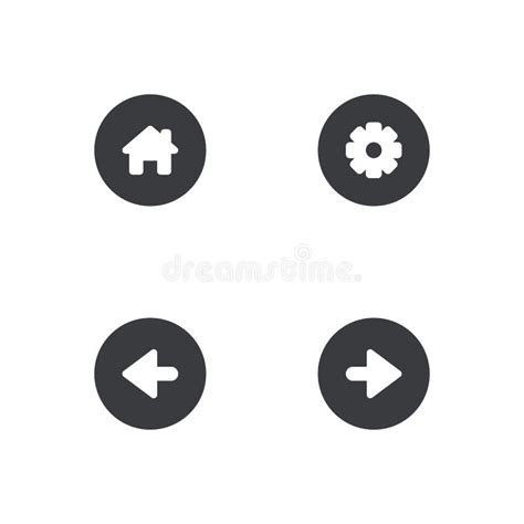 Navigation Button Icon Set Vector Icon Browser Navigation Button