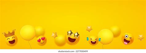 Joy Happy Fun Background Yellow Balls Stock Vector Royalty Free