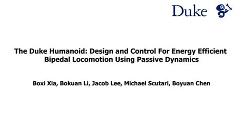 Surman Ali On Linkedin The Duke Humanoid Design And Control For Energy Efficient Bipedal…