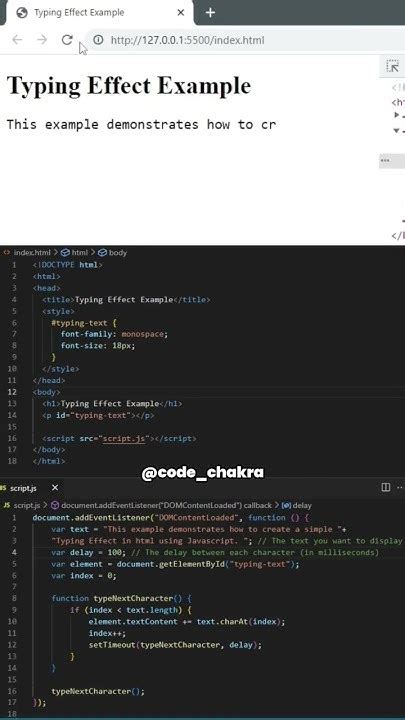How To Create A Simple Typing Effect In Html Using Javascript Javascript Html Vscode Youtube