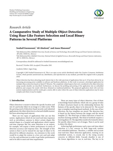 Pdf A Comparative Study Of Multiple Object Detection Using Haar Like
