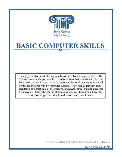 Computer Basics Notes Basic Computer Skills On Any Given Day Most Of