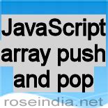 JavaScript Array Push And Pop