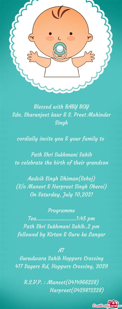 Sdn Sharanjeet Kaur And S Preet Mohinder Singh Free Cards