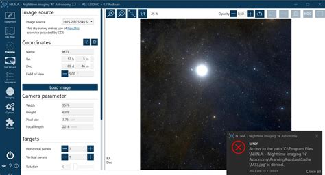 Nina File Error Access To Path Denied Astronomy Software And Computers