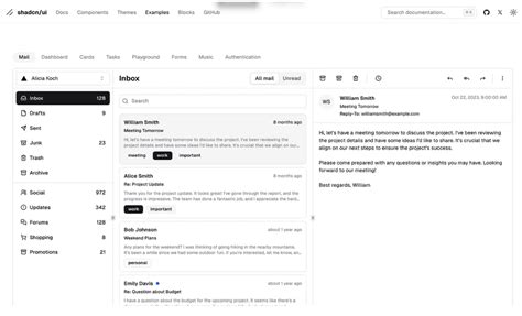shadcn ui ui codebase analysis mail example explained