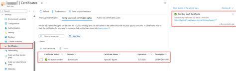 Unable To Import Pfx Certificate From Azure Key Vault Into Azure App Service When Using Rbac