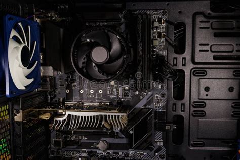 Close Up Of New Computer System Unit From Inside Stock Photo Image Of Capacitor Interface