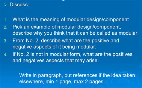 Solved Discuss 1 What Is The Meaning Of Modular
