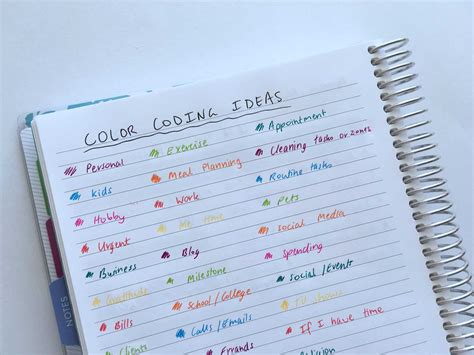Color Coding Your Planner How To Choose Which Colors To Use All About Planners