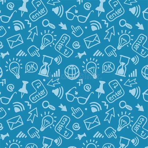 Seamless Vector Background Wallpaper Texture Backdrop Pattern Set Of Doodle Cartoon Icons