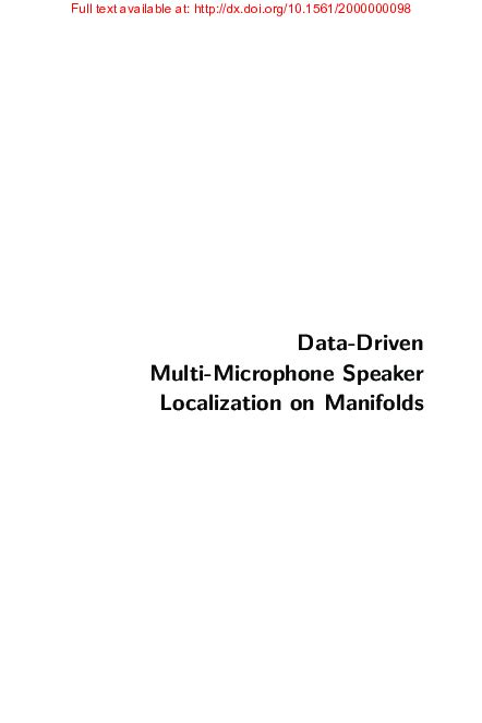 pdf data driven multi microphone speaker localization on manifolds