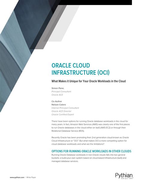 Oracle Cloud Infrastructure White Paper Pdf Cloud Computing Databases
