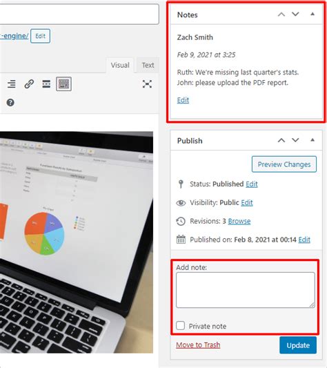 adding notes reminders and instructions to wordpress kerbco web services